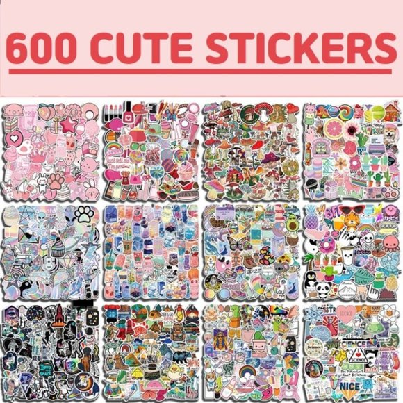 Other | 60 Super Cute Stickers New Colorful Waterproof Teens Girls Kids ...